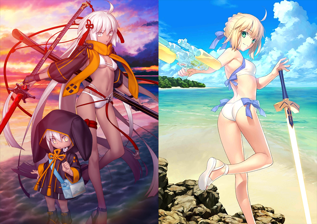 [JP] Fate Grand Order FGO Okita saber alter + Artoria Archer starter a – Mobile Games Starter