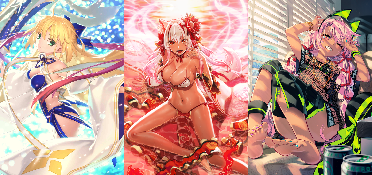 [JP] FGO NP2 Artoria Caster Castoria berserker + summer NP5 Suzuka 5 C – Mobile Games Starter