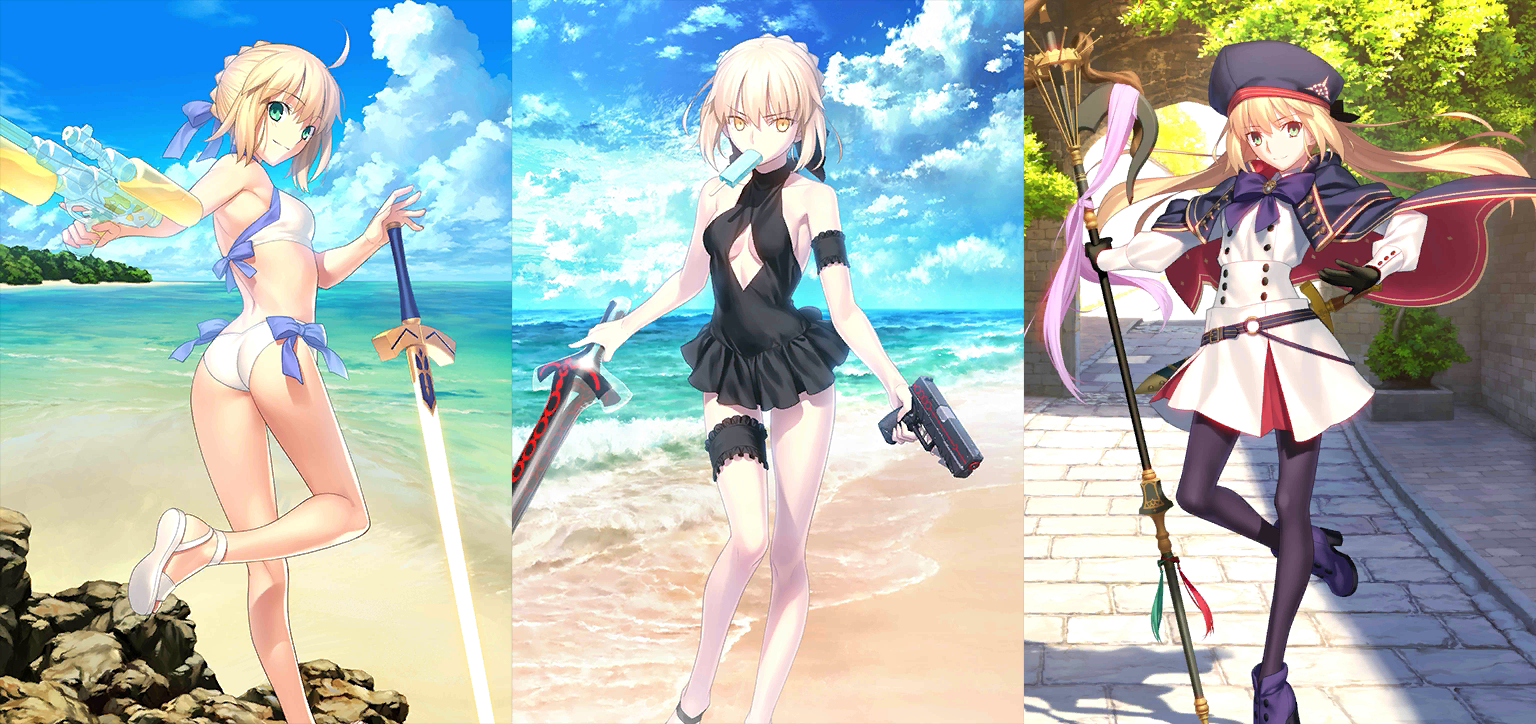 [JP] FGO Triple Artoria/Altria(alter+archer+caster) + 800-1000SQ Fate – Mobile Games Starter