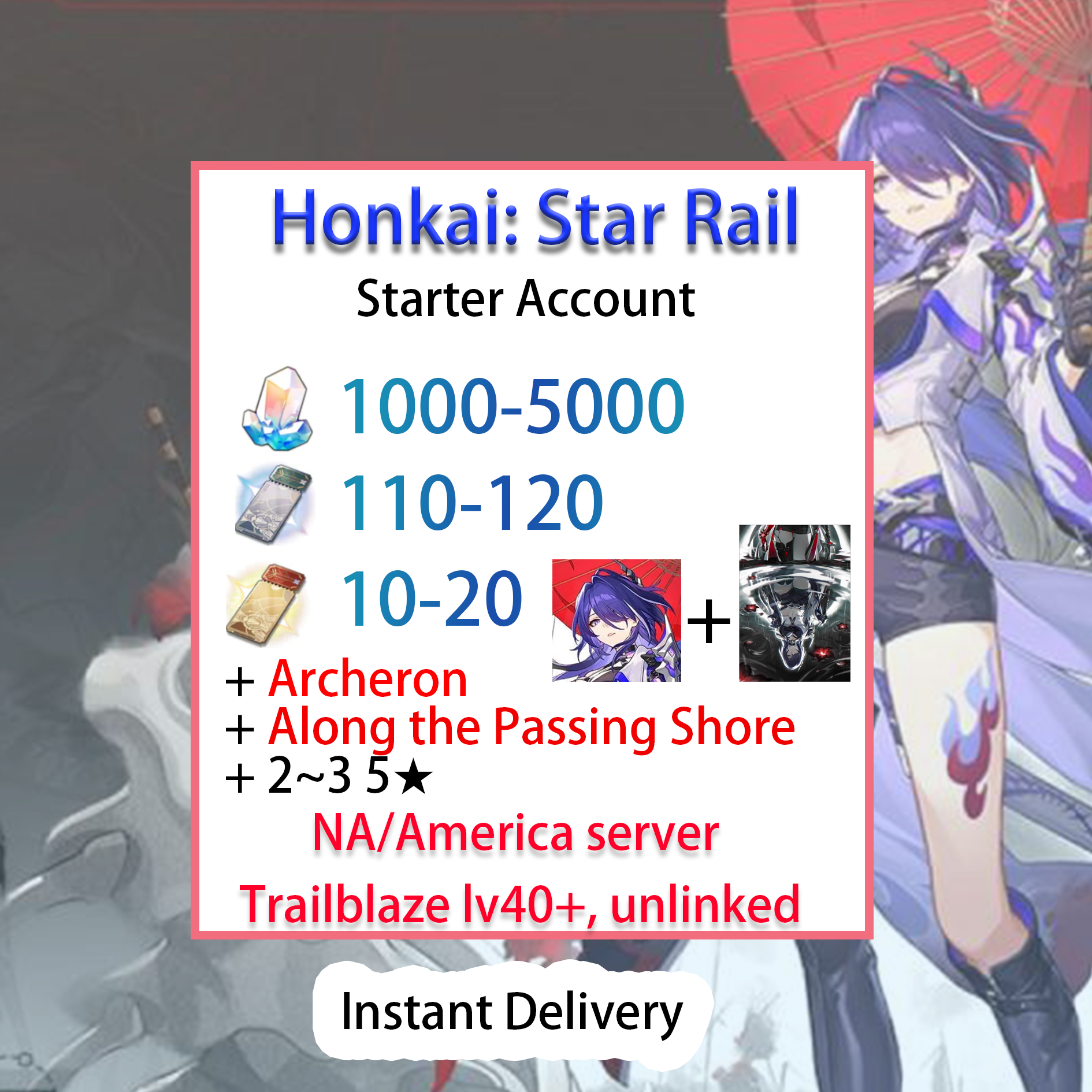 [AMERICA][INSTANT] Archeron + Along the Passing Shore + 5* Honkai: Sta ...