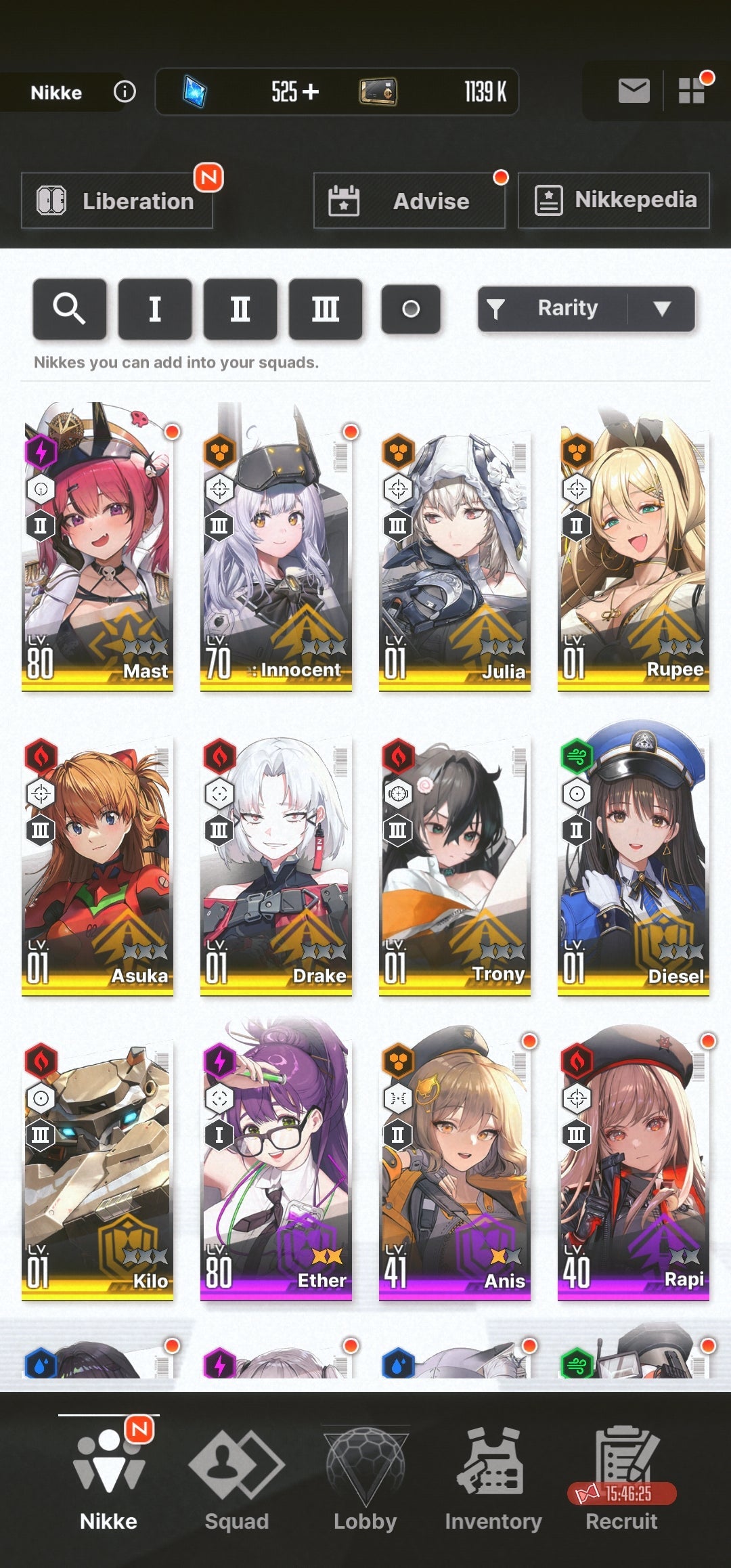[GLOBAL] [INSTANT] NIKKE 9SSR Asuka+Skin+Trony+Mast+Julia+Rupee++ GODD ...