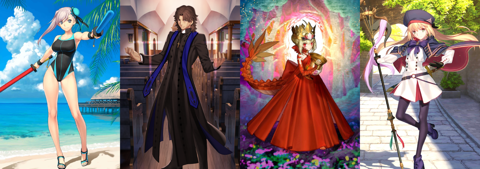 [JP] Fate Grand Order FGO Musashi Rasputin Artoria Caster Castoria Dra ...