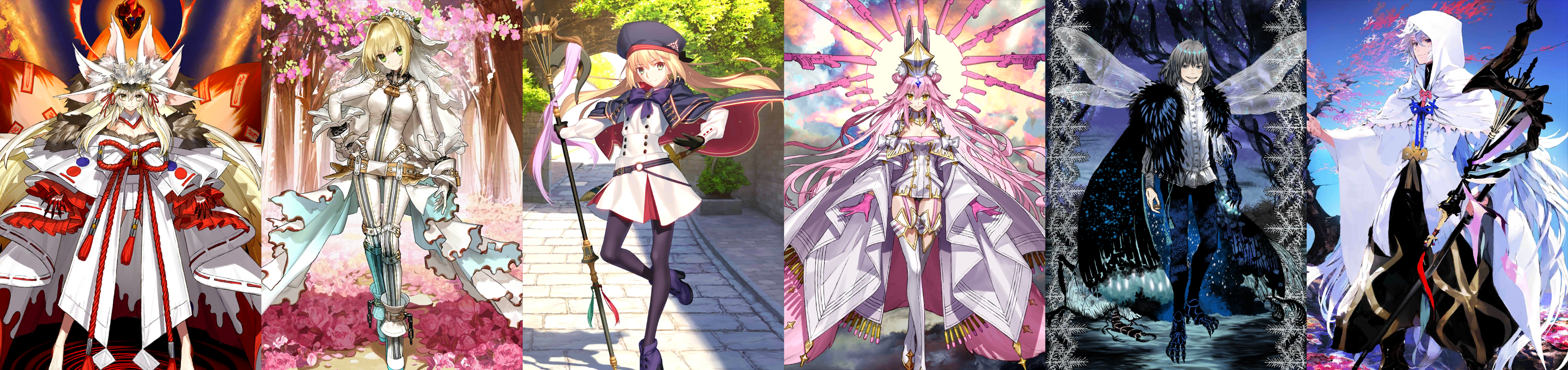 [JP] FGO Darkness Nero bride + Artoria Caster Koyanskaya Oberon Merlin ...