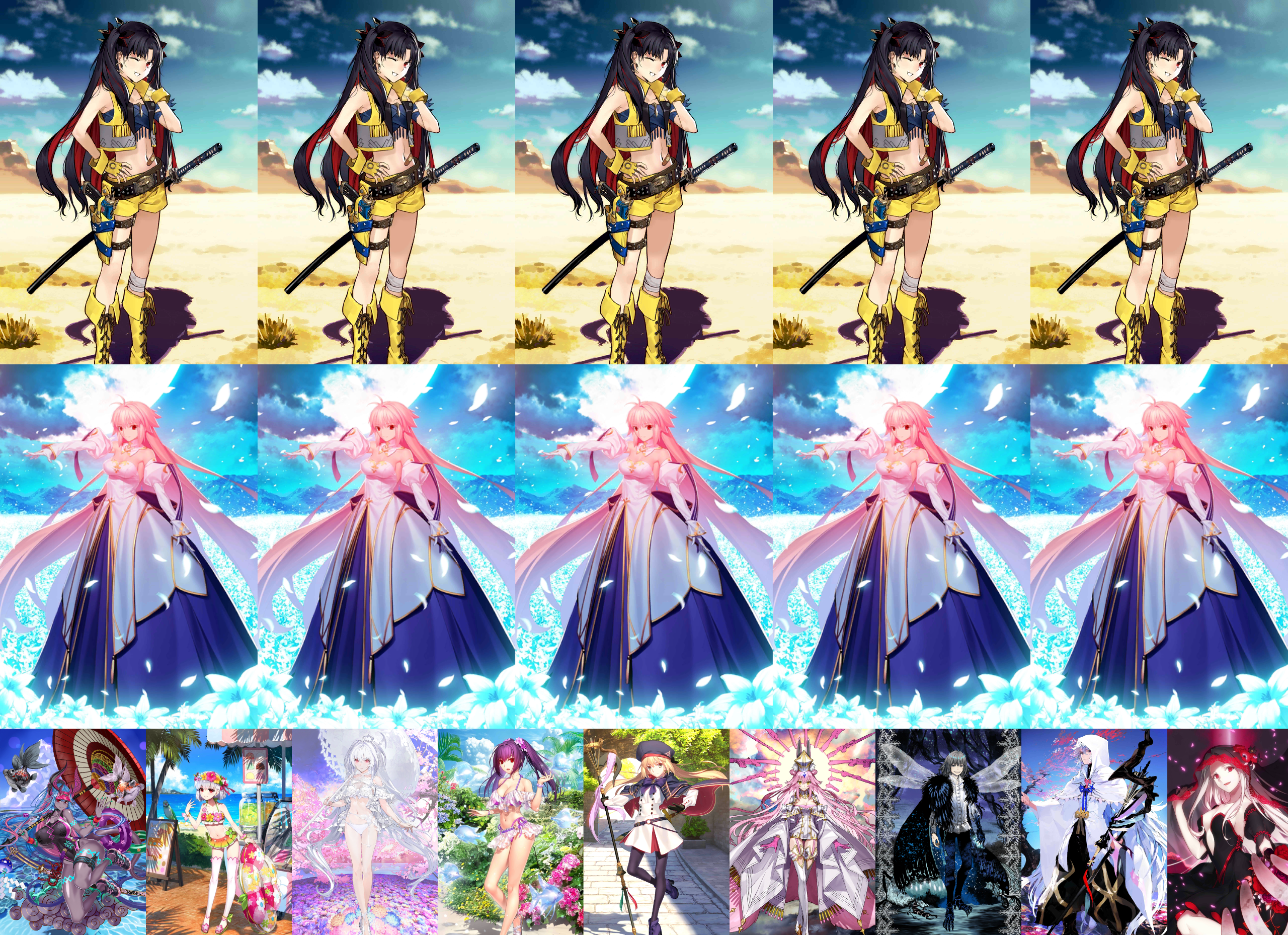 [JP] FGO double NP5 Space Ishtar NP5 Arcueid +Koyanskaya Castoria Ober ...