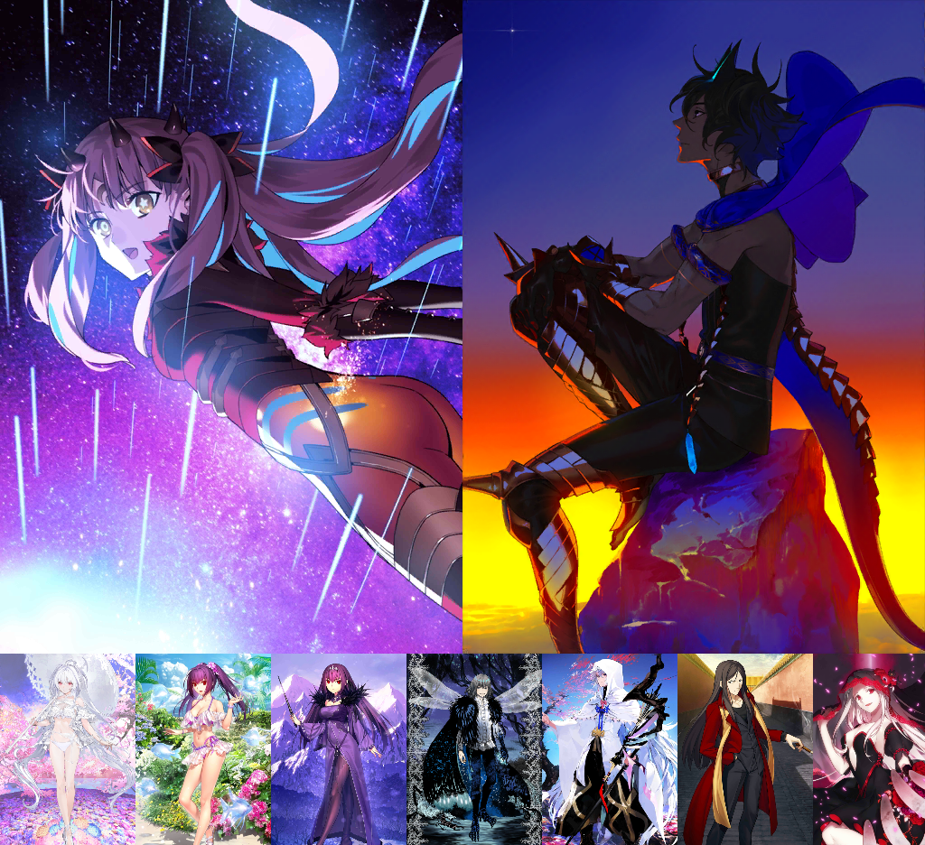 [JP] FGO double NP5 Space Ishtar NP5 Arjuna+Lady Avalon Skadi Oberon F ...