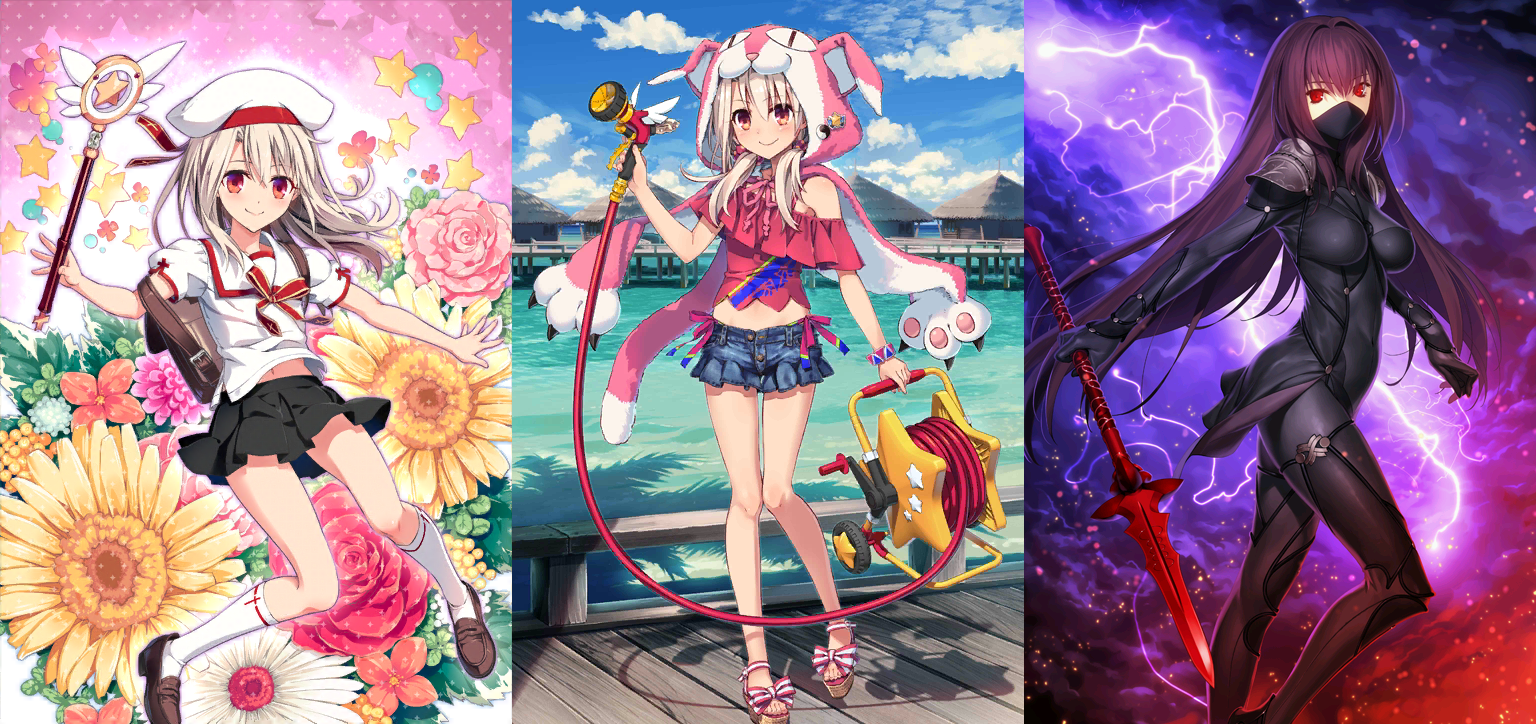 [JP]Fate Grand Order FGO double Illya(archer+caster) Scathach starter ...