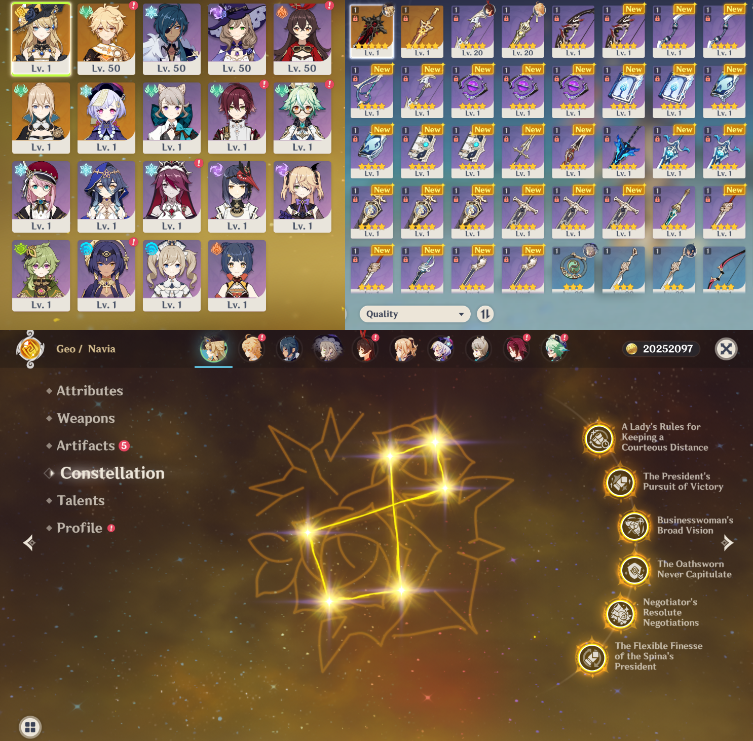 [NA] Genshin Impact C6 Navia + Wolf AR50 AMERICA Starter Account ...