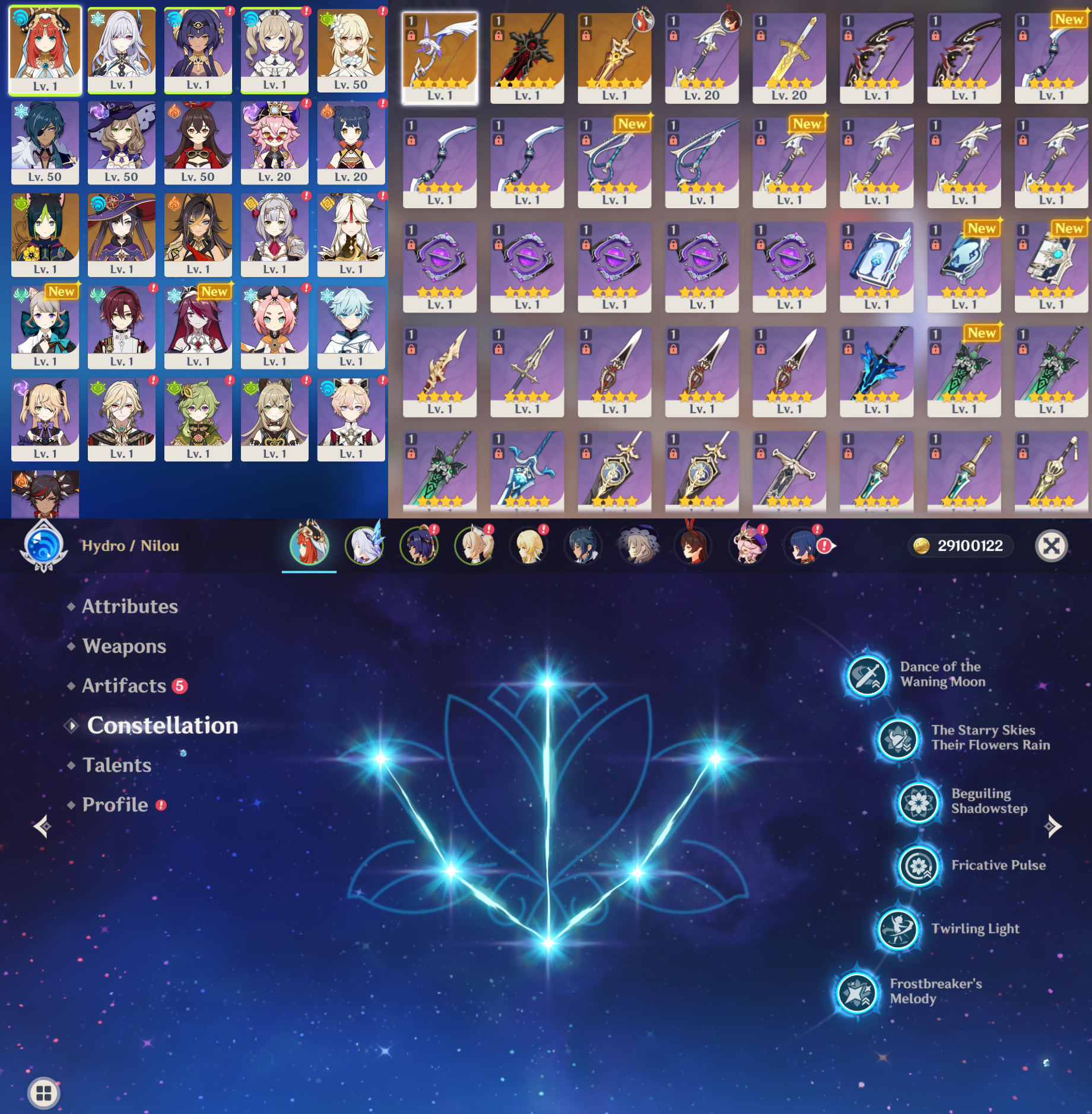 [NA] Genshin Impact C6 Nilou + R1 BIS Signature Weapon + Skirk + 25 In ...