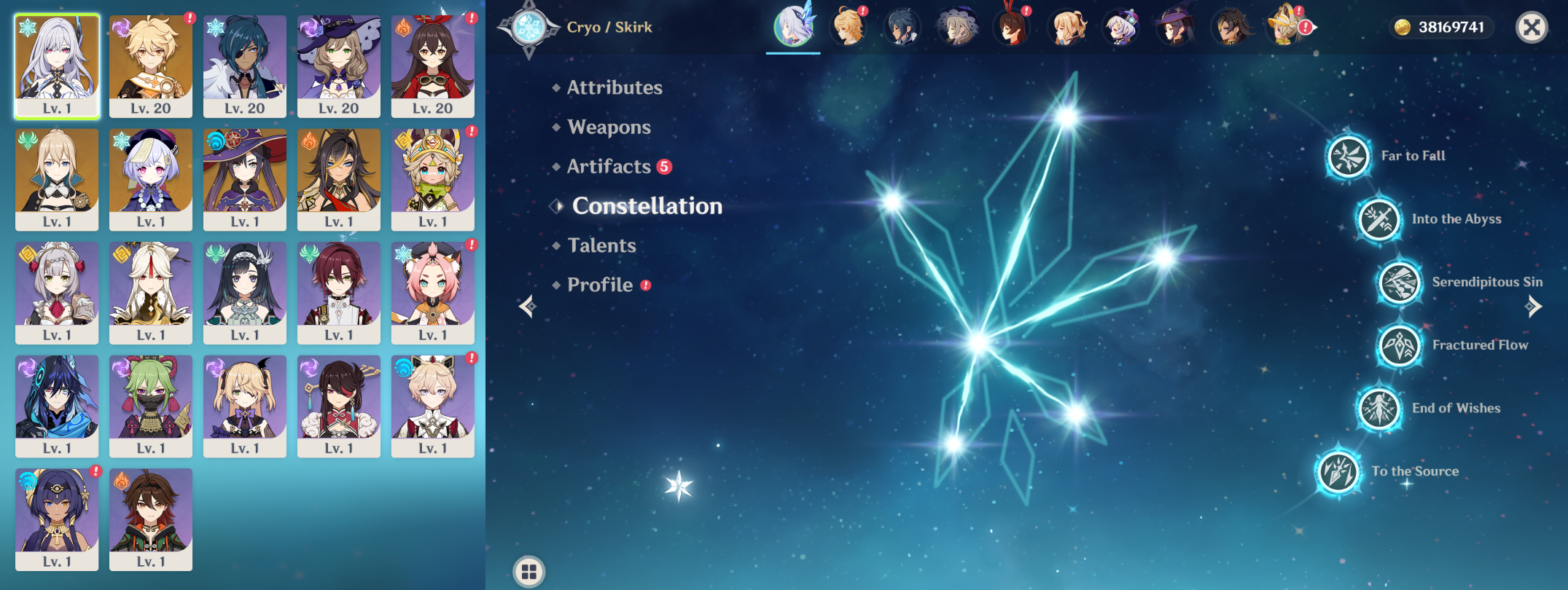 [NA] Genshin Impact C6 Skirk AR52 AMERICA Starter Farmed Account ...