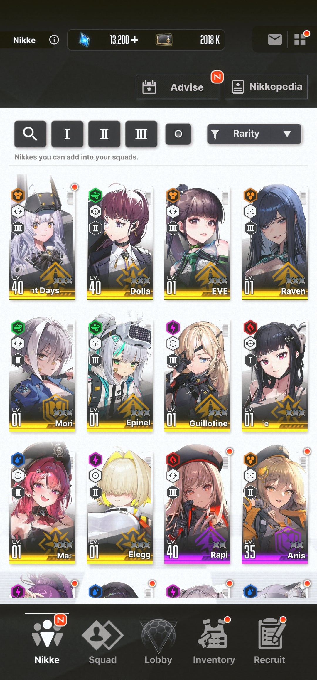 [NA] [INSTANT] NIKKE 10SSR Eve+Raven+Killer Wife+13000 gems+42 recruit ...